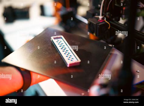 printer hand holding printed 3d object printing machine prototype home