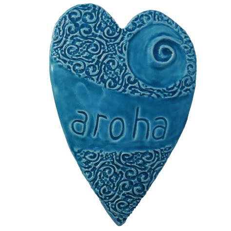 Ha03b Blue Ceramic Aroha Heart Wildside Ts Shop