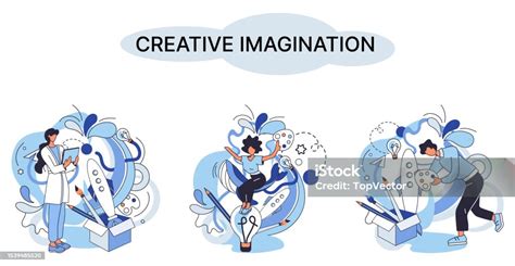 창조적 인 마음 상상력 또는 브레인 스토밍 또는 독창적 인 아이디어 개념 환상적인 흐름과 창의성 개념에 대한 스톡 벡터 아트 및 기타 이미지 Istock