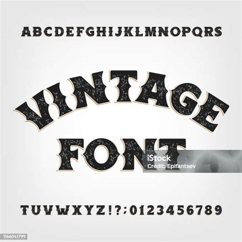 빈티지 알파벳 글꼴입니다 와일드 웨스트 스타일의 지저분한 복고풍 문자와 숫자 컴퓨터 글자에 대한 스톡 벡터 아트 및 기타 이미지 컴퓨터 글자 개척시대의 서부 복고풍