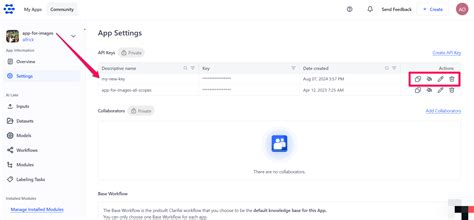 App Specific Api Keys Clarifai Docs