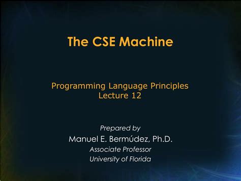 Ppt The Cse Machine Powerpoint Presentation Free Download Id 6065151
