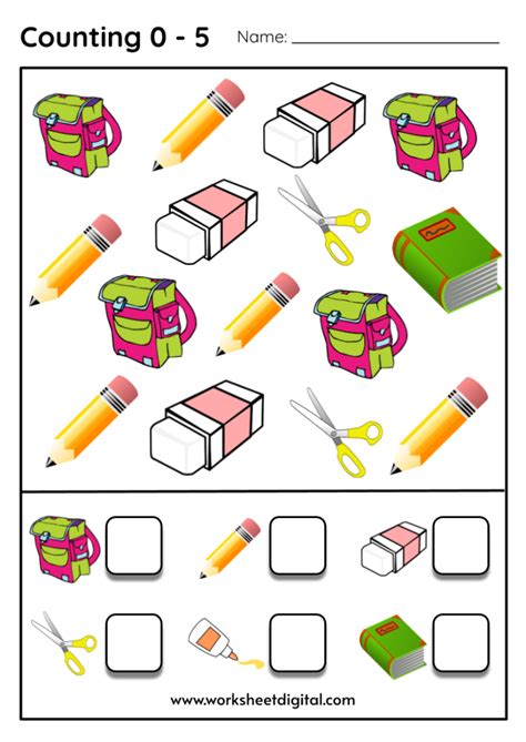 Counting Objects Back To School Learn To Count With Worksheets