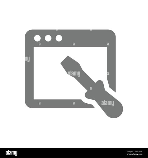 Web Developing Vector Icon Web Page And Screwdriver Fixing Bug And