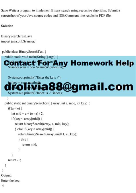 Save Write A Program To Implement Binary Search Using Recursive Algopdf