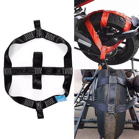Universal Motorcycle Rear Wheel Handlebar Transport Bar Tie Down Strap Motorbike