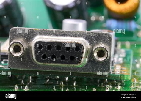Female Serial Port Called RS232 To Transfer Data In The Device Stock Photo Alamy
