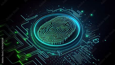 A Biometric Scan Of A Fingerprint On A Pcb Generative Ai Stock Illustration Adobe Stock