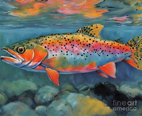 Montana Blackspotted Cutthroat Trout Digital Art By Hiroshi Yoshido