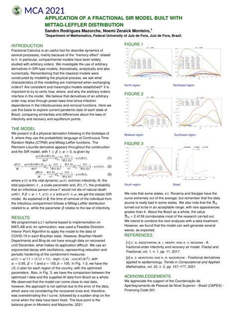 Pdf Application Of A Fractional Sir Model Built With Mittag Leffler Distribution