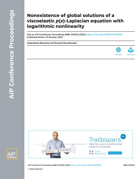 Pdf Nonexistence Of Global Solutions Of A Viscoelastic Px Laplacian Equation With