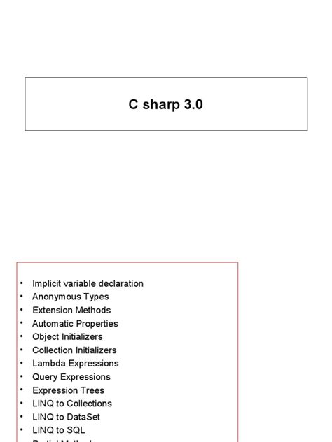 C Sharp 3 Pdf Language Integrated Query C Sharp Programming