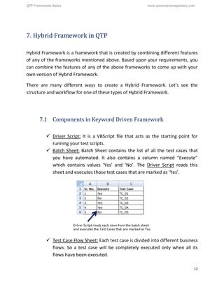 Basics Of QTP Framework PDF