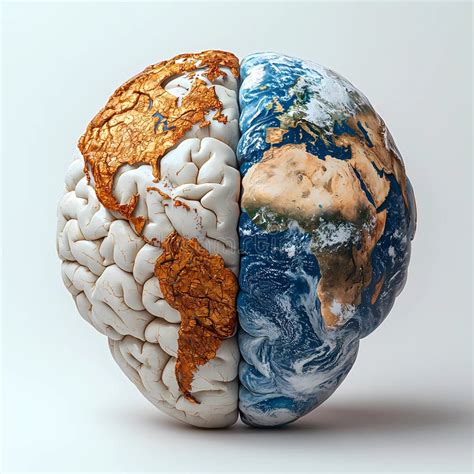Brain And Earth Illustration Symbolizing The Link Between Thought And