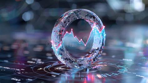 Abstract Futuristic Data Visualization With Graph And Glowing Circle Stock Image Image Of