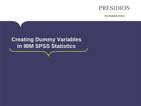 Pdf Tech Tip Creating Dummy Variables In Ibm Spss Statistics Dokumen Tips