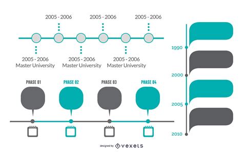 Elegante Infográfico E Projeto Timeline Set Baixar Vector