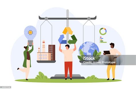 순 배출 제로와 공장 이산화탄소 오염 사이의 중립적 균형 탄소 중립에 대한 스톡 벡터 아트 및 기타 이미지 탄소 중립 전략 0 Istock