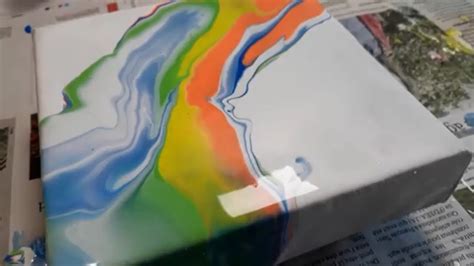 Tuto Peinture Acrylique Pouring Facile N°6⬜🟦🟧🟨 Youtube