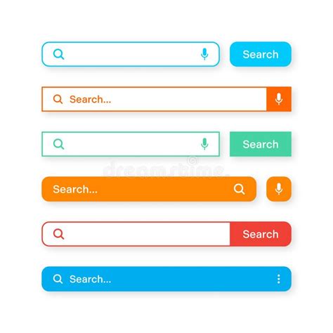 Colorful Search Bar Templates Internet Browser Engine With Search Box Address Bar And Text