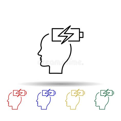 Energy Brain Recharge Multi Color Style Icon Simple Thin Line Outline Vector Of Creative