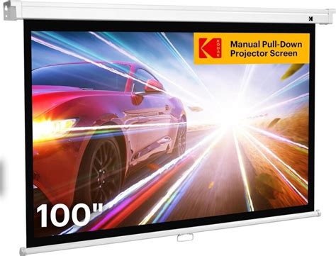 Kodak 100 Manual Pull Down Projector Screen Large 16 9 Retractable