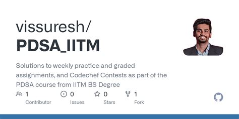 github vissuresh pdsa iitm solutions to weekly practice and graded