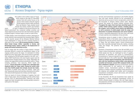 Ethiopia Access Snapshot Tigray Region As Of 15 December 2020 Ocha