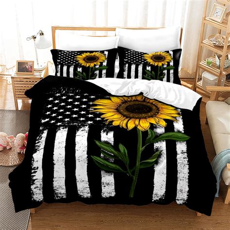 American Flag Bed Sets Soft Microfiber Comforter Cover American Flag Duvet Cover Stars And