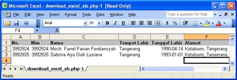 Another Side Of Me Membuat Download File Excel Dari Data Mysql Php
