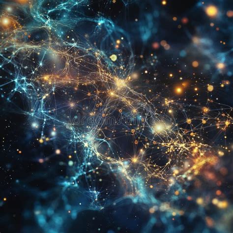 Neural Network Simulation With Glowing Connections In A Complex Digital