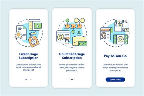 Types Of Subscription Onboarding Mobile App Screen Pay For Content