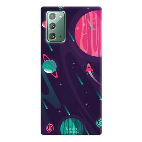 Techcool Capa Para Samsung Galaxy Note L Capa Silicone Vector Background Space Purple F