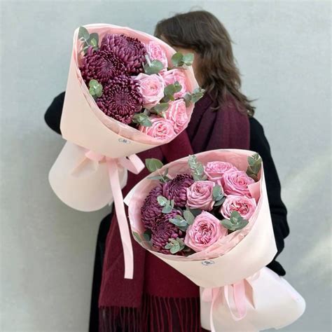 Букет из хризантемы и охары