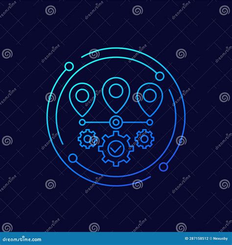 Logistics Optimization Icon With A Route Linear Stock Vector Illustration Of Route Business