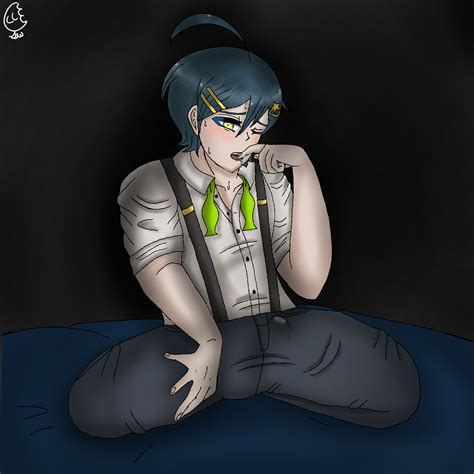 Rule 34 Ahoge Bed Blue Hair Boner Chiem David Danganronpa Danganronpa