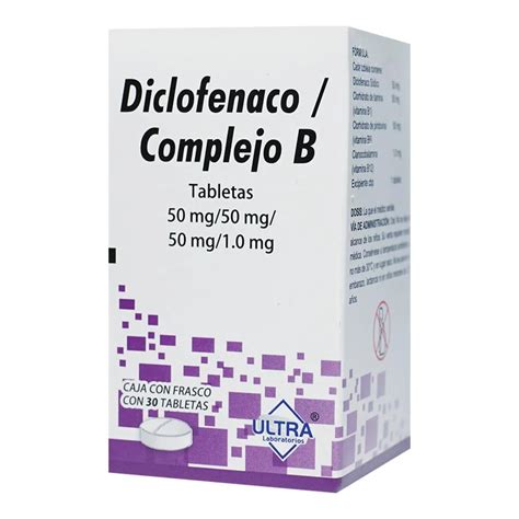 Diclofenaco Complejo B 50 Mg50mg50mg1 Mg Caja Con Frasco Con 30