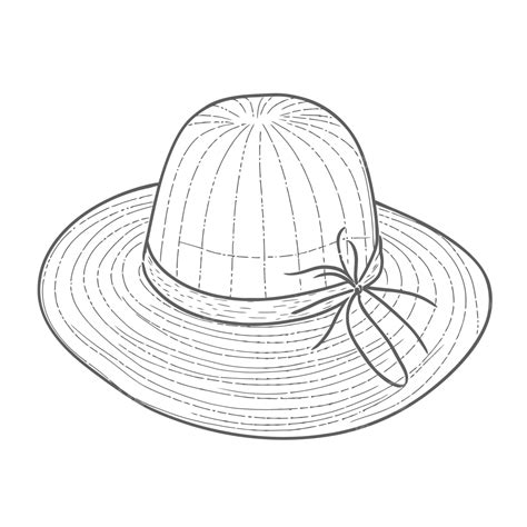 무료로 인쇄 가능한 라인 아트 드로잉 개요 스케치를 색칠하는 모자 벡터 밀짚모자 그림 밀짚모자 개요 밀짚모자 스케치 Png 일러스트 및 벡터 에 대한 무료 다운로드