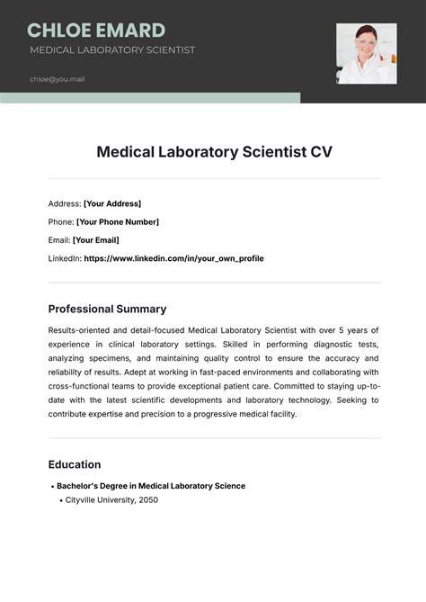 Free Medical Cv Templates To Edit Online And Download