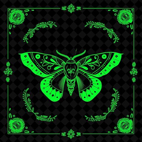Premium Psd Png Moth Folk Art With Wings And Antennae For Decorations