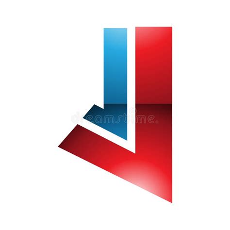 Red And Blue Glossy Letter J Icon With Straight Lines Stock Vector Illustration Of Round