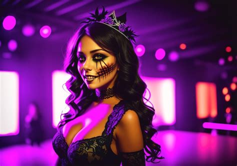Premium Ai Image A Beautiful Girl At A Party In A Nightclub In Honor
