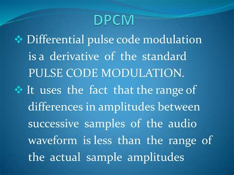 Differential Pulse Code Modulation PPT