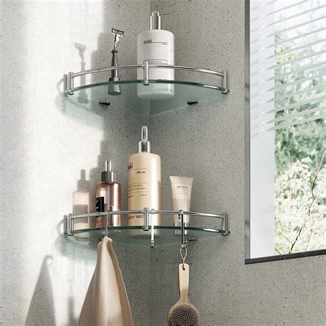 Glass Corner Wall Shelf Idea