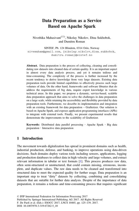 Pdf Data Preparation As A Service Based On Apache Spark