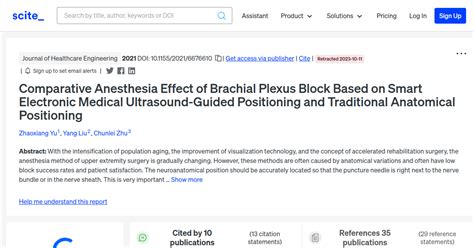 Comparative Anesthesia Effect Of Brachial Plexus Block Based On Smart Electronic Medical