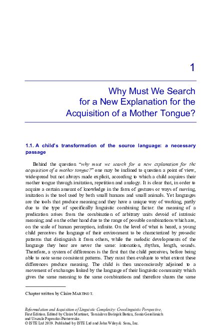 Pdf Reformulation And Acquisition Of Linguistic Complexity