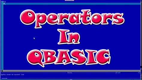 Qbasic Operators In Qbasic A Complete Computer Guide Kd
