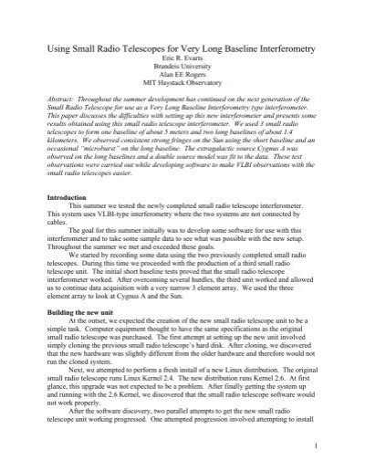 Using Small Radio Telescopes For Very Long Baseline Interferometry