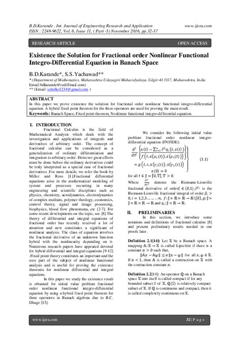 Pdf Existence The Solution For Fractional Order Nonlinear Functional Integro Differential